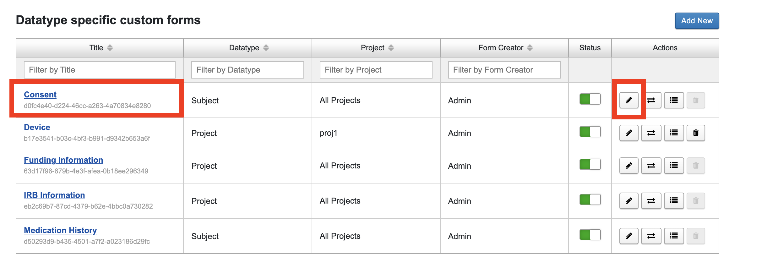Editing Custom Forms